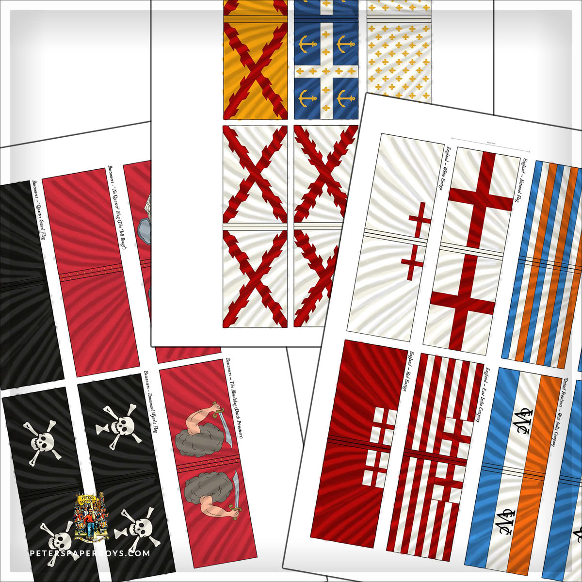 1680 Ships' Flags 1-3 - Free Download – Peter's Paperboys