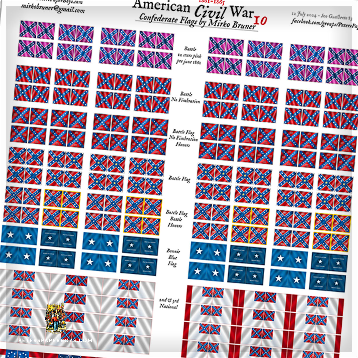 A.C.W. Confederate Flags 10mm - Free Download – Peter's Paperboys