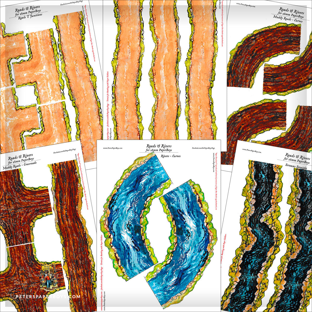 Roads, Rivers & Streams 28mm – Peter's Paperboys