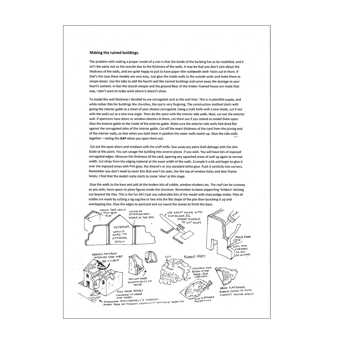 Making the ruined buildings (Free guide) – Peter's Paperboys