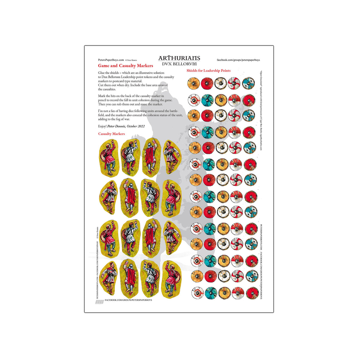 Dux Bellorum Rules game markers – Peter's Paperboys